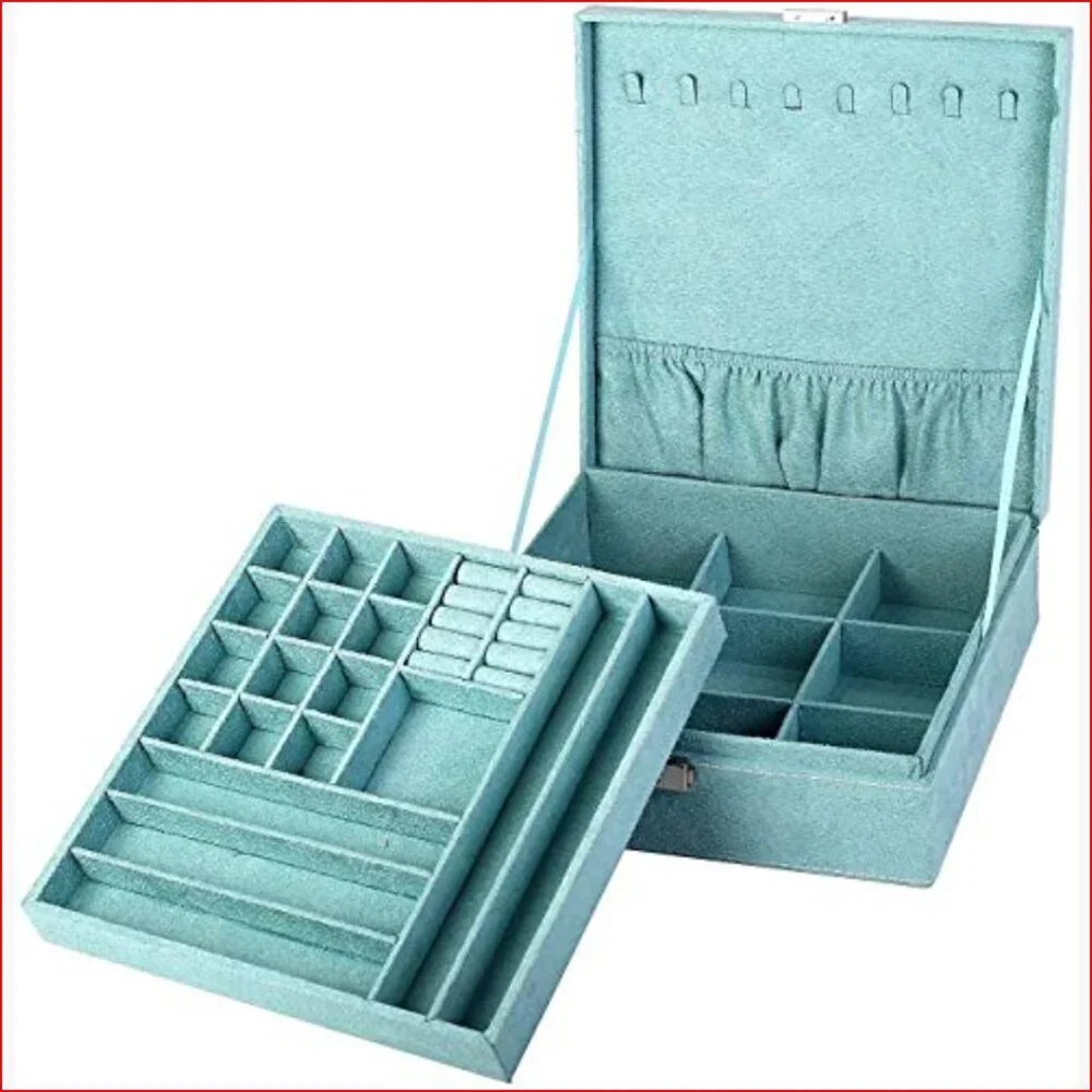 Other | Twolayer Jewelry Box Organizer With Lock Metal And Engineered ...